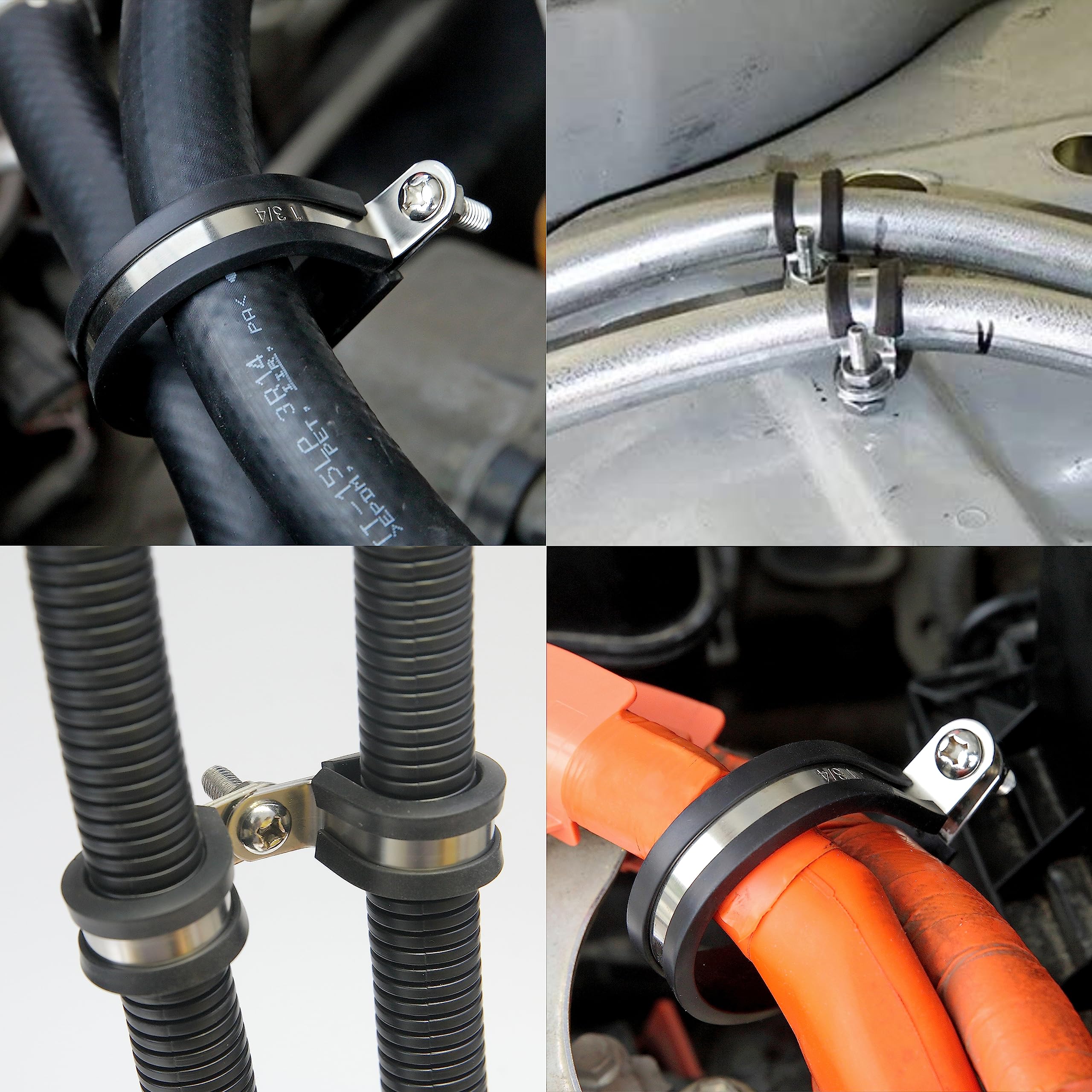 50 PCS 1/2 Inch Cable Clamps, 304 Stainless Steel Cable Clamps, Insulated Clamp, Hose Clamp, Pipe Clamp, Sturdy Clamp, and Wire Clamp by RTHIEAI