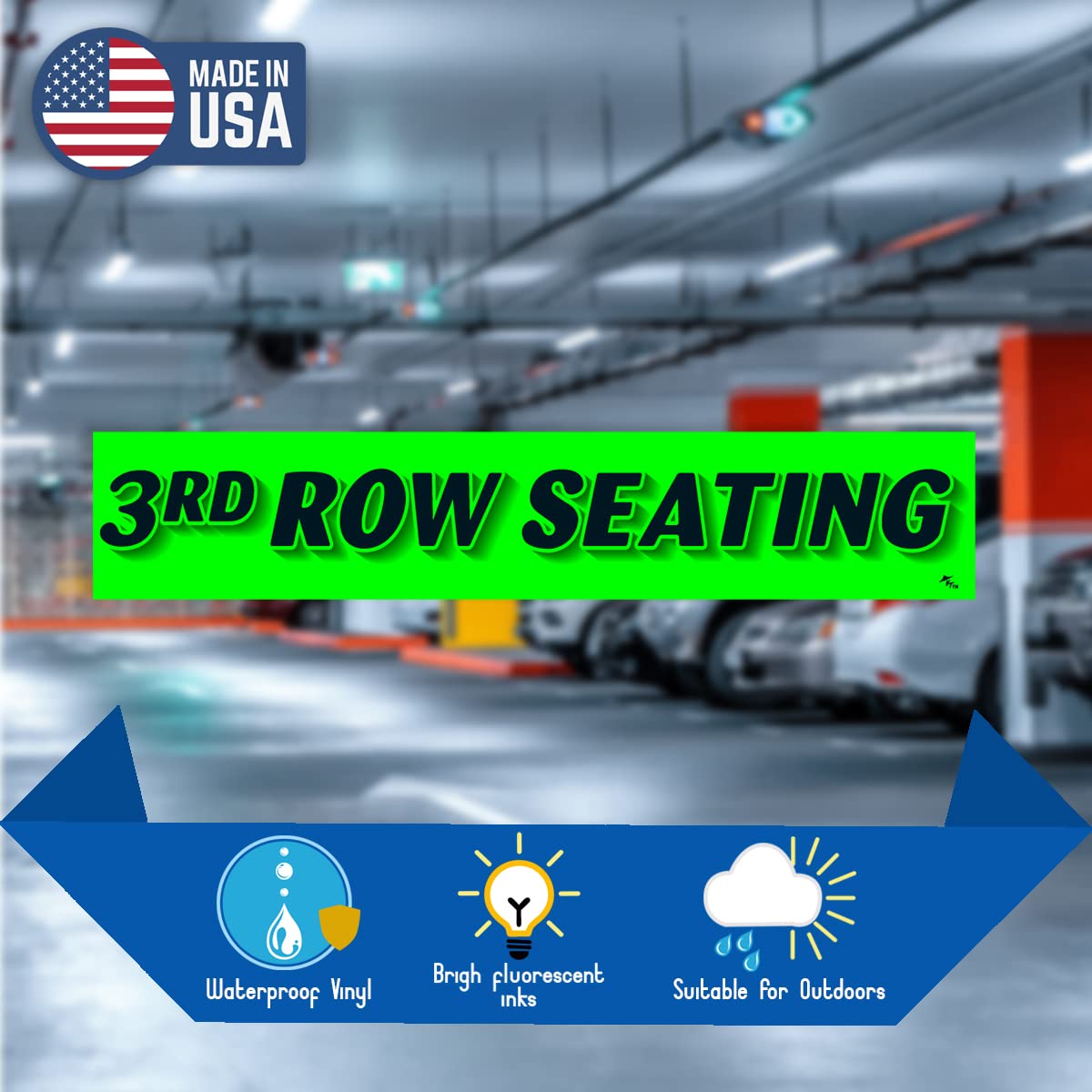 VERSA-TAGS 7.5" Black/Green Vinyl Number Decals 11 Dozen Set Windshield Pricing & 1 Pack of Each of 3rd Row Seating, 4X4, Financing Available 14.5" x 2.75" Sticker Windshield Decal Auto Dealership