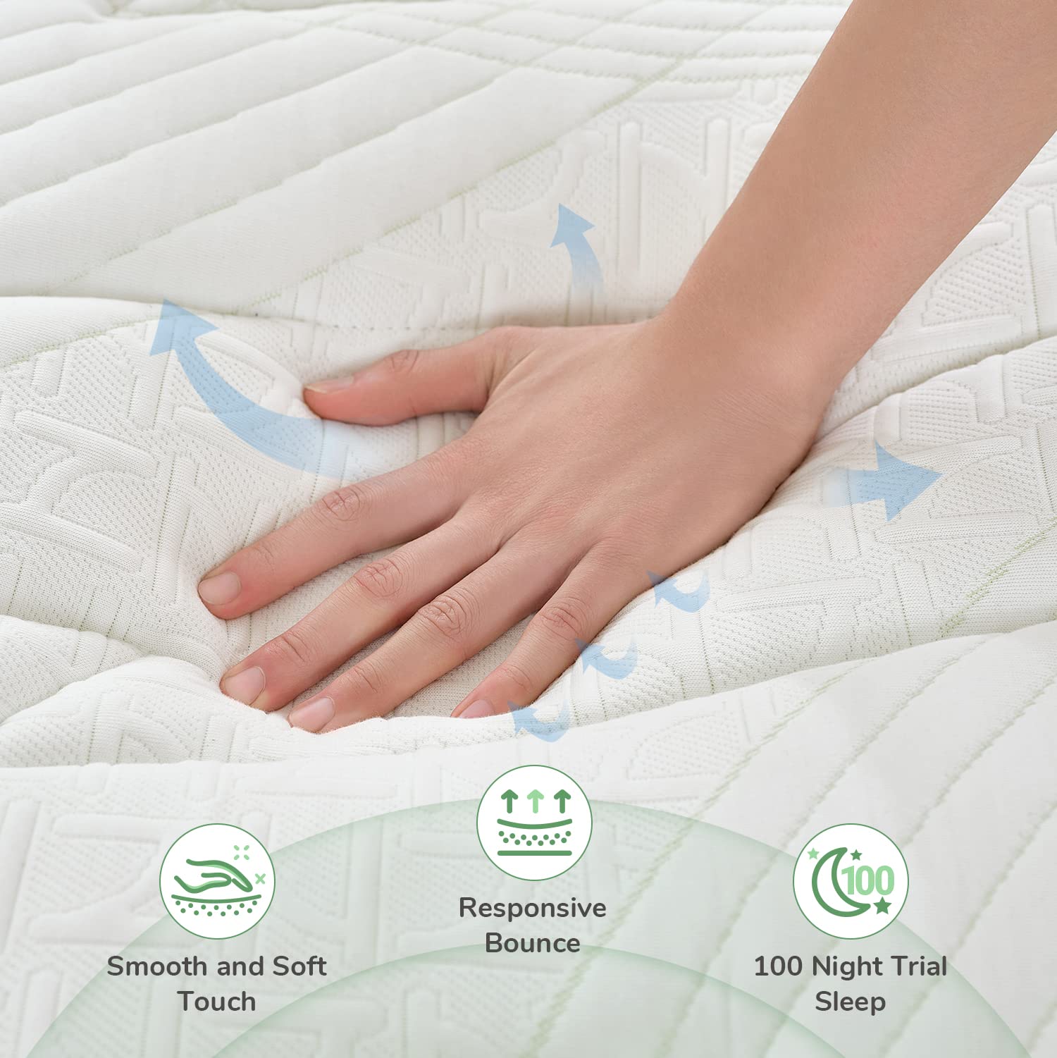 Novilla Queen Size Mattress 10 Inch Hybrid Mattress with Memory Foam & Pocketed Coil for Durable Support & Motion Isolation Medium Firm Queen Mattress in a Box Amenity