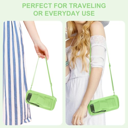 LEAGERA Compact Travel Umbrella with Case - Mini Umbrella for Purse, Small Lightweight &Tiny Umbrellas Design Perfect for Parasol Outdoor Sun&Rain,Bright Green