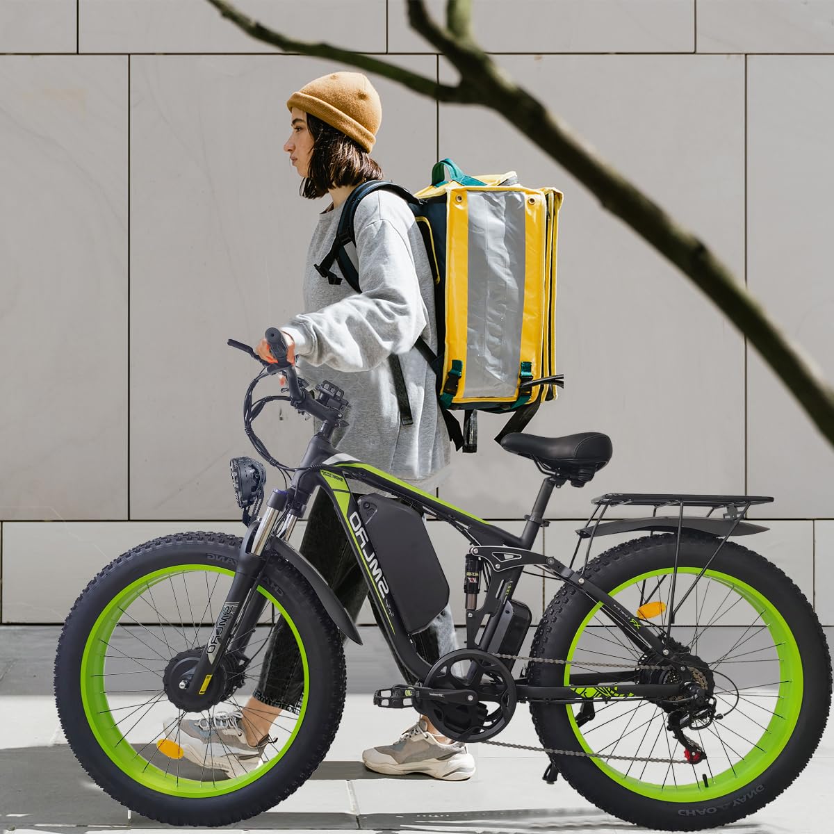 Lanshanchu (US in Stock V3 Plus Electric Bicycle 2000W Dual Motor Ebike 48V 22.4Ah Mountain Snow E Bike 35MPH Electric Bicycle 26" Fat Tire 7 Speed MTB for Trail Riding Excursion Commute