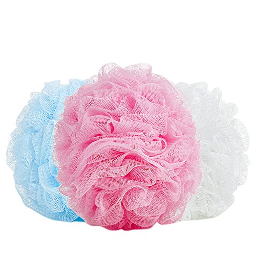 Exfoliating Bath Sponge,Exfoliate Sponge Mesh Net Ball,Set by Shower Bouquet,Bath Sponges for Shower,Shower Sponge,Bath Scrubber for Body,Bathing Accessories Bath Cleaning Utility (A)