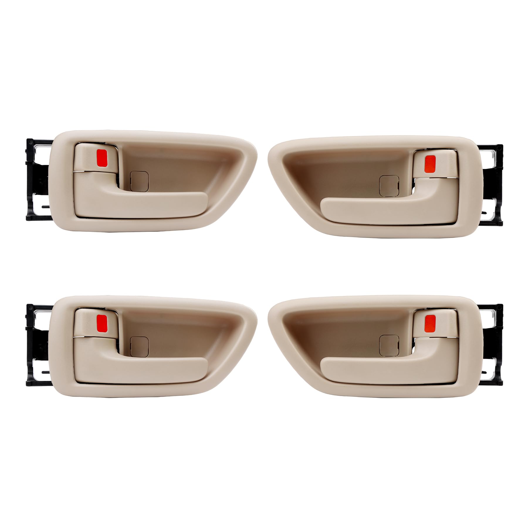 Interior Door Handles Set W/ Bezel (4Pcs), Compatible with 2000-2007 Toyota Avalon Sequoia Tundra(Crew Cabs), Beige, Front & Rear Inside Left Driver & Right Passenger | 69206-0C030-E1,69205-0C030-E1