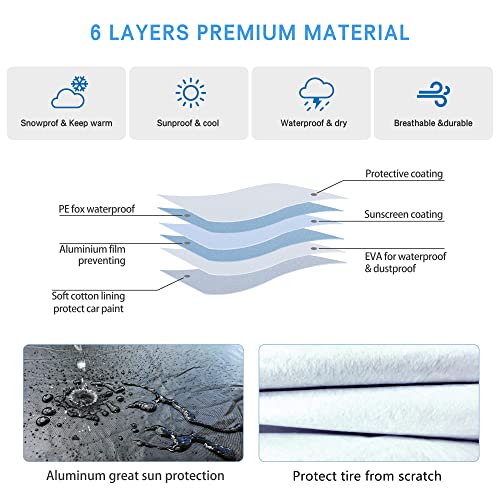 MORNYRAY Tire Covers 4 Pack,Waterproof Anti-UV Snow Sun Rain Tire Covers for Truck,RV, SUV, Trailer, Camper. (Silver, Fit 27-29 Inch Tire Diameters)