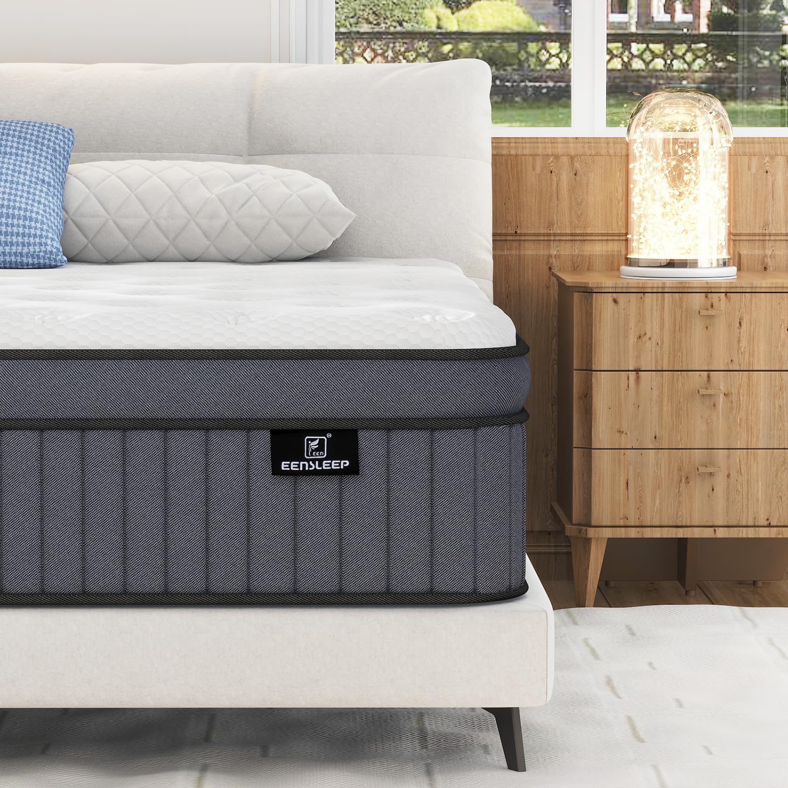EEN EEN SLEEP Full Size Mattress - Upgrade Strengthen - 12 Inch Hybrid Full Mattress in a Box, Mattress Full Size with Memory Foam and Independent Pocket Springs, Strong Edge Support, Medium