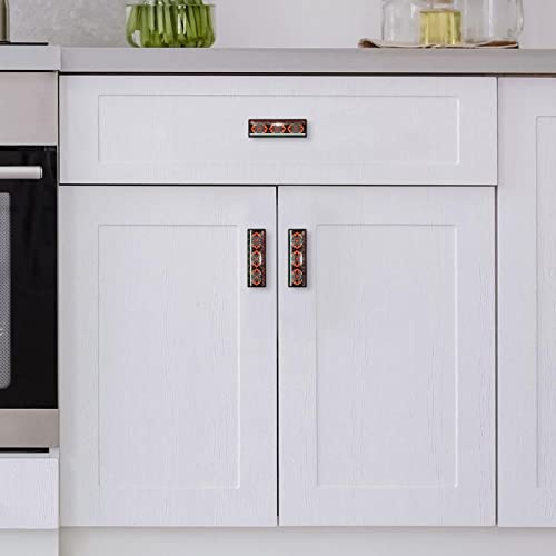 4 Pack 3.6 Inch Double Holes Cabinet Knobs, Kitchen Cabinet Dresser Drawer Closet Cupboard Door Knobs Handles Pulls for Home Bedroom Bathroom Bohemia