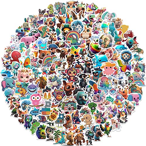 200 pcs Cute Animal vsco Vinyl Stickers, Kawaii Stickers for Girls, Cool Stickers for Boys, Sticker for Water Bottles, hydroflask, Laptop, Skateboard, Birthday Gifts for Kids, Girls, Boys, Teens