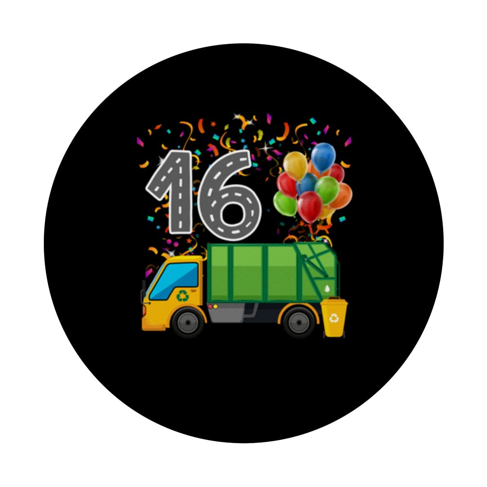 Happy 16 Waste Picker Dumpster Garbage Truck PopSockets Swappable PopGrip