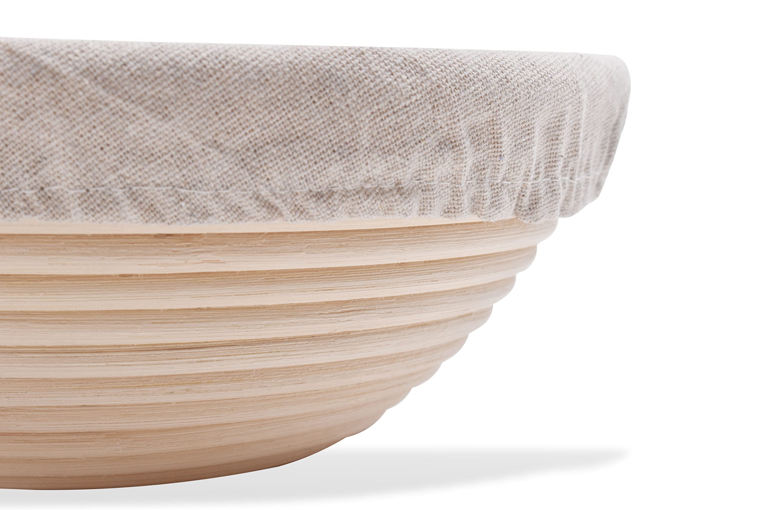 Gailfield 9 inch Bread Proofing Basket Kit for Baking Sourdough Banneton or Brotform Artisan Breads in a Round Rattan Rising Bowl with a Linen Cloth Liner Dough Scraper and Lame Scorer