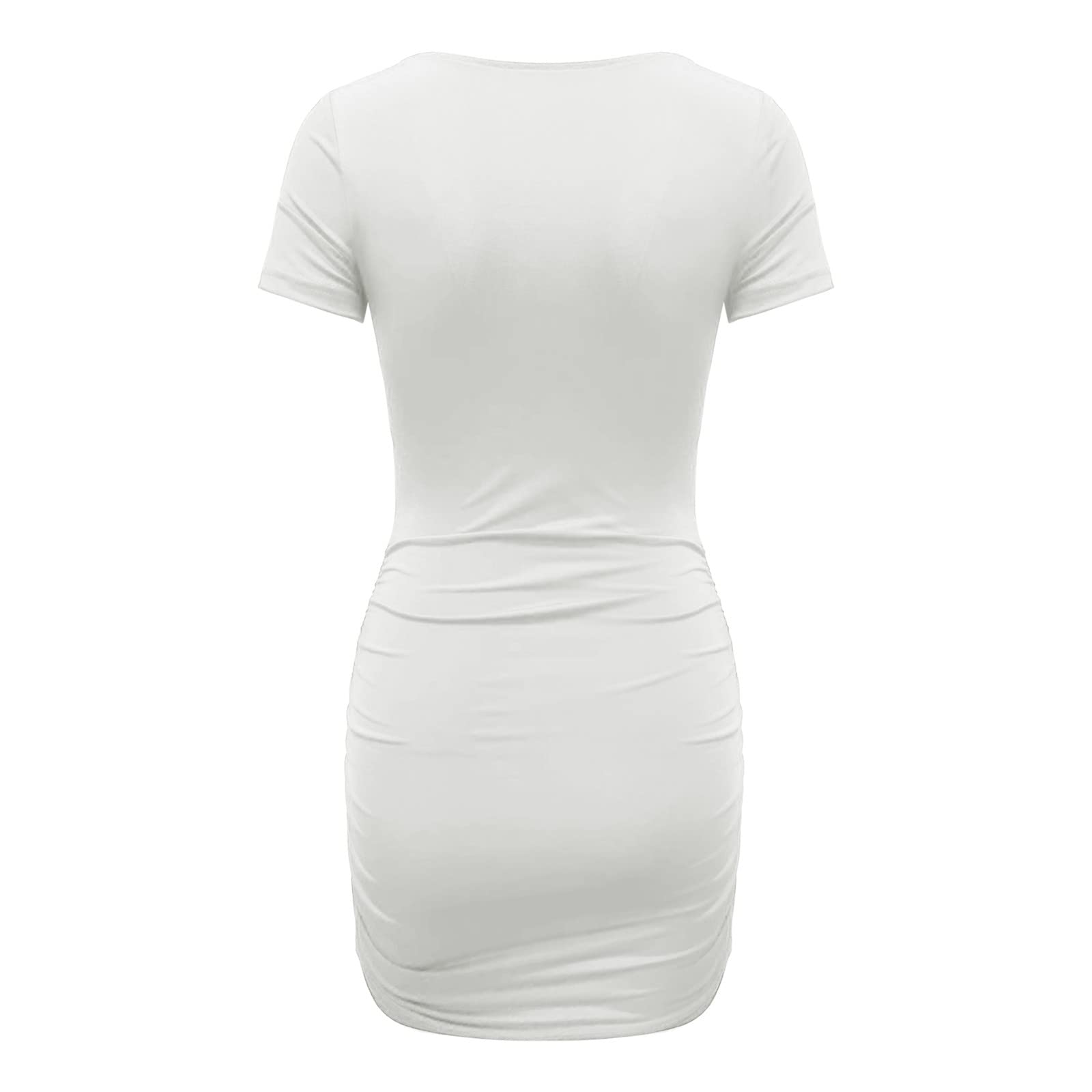 Guest Wedding Dresses for Women Women's Sexy Solid Color V Neck Open Waist Bag Hip Hollow Out Dress
