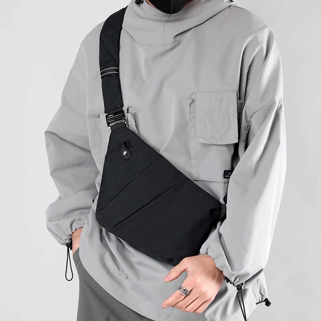 Vensivy Sling Crossbody Bags Anti-thief Slim Personal Flex Bag Safe Purse Bags for Women Men Waterproof (Black, Right)