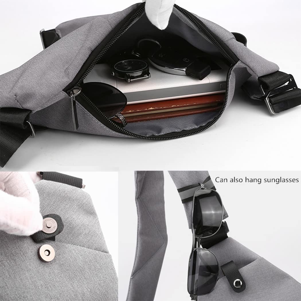 Vensivy Sling Crossbody Bags Anti-thief Slim Personal Flex Bag Safe Purse Bags for Women Men Waterproof (Black, Right)