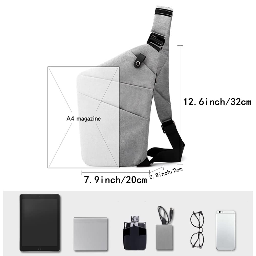 Vensivy Sling Crossbody Bags Anti-thief Slim Personal Flex Bag Safe Purse Bags for Women Men Waterproof (Black, Right)