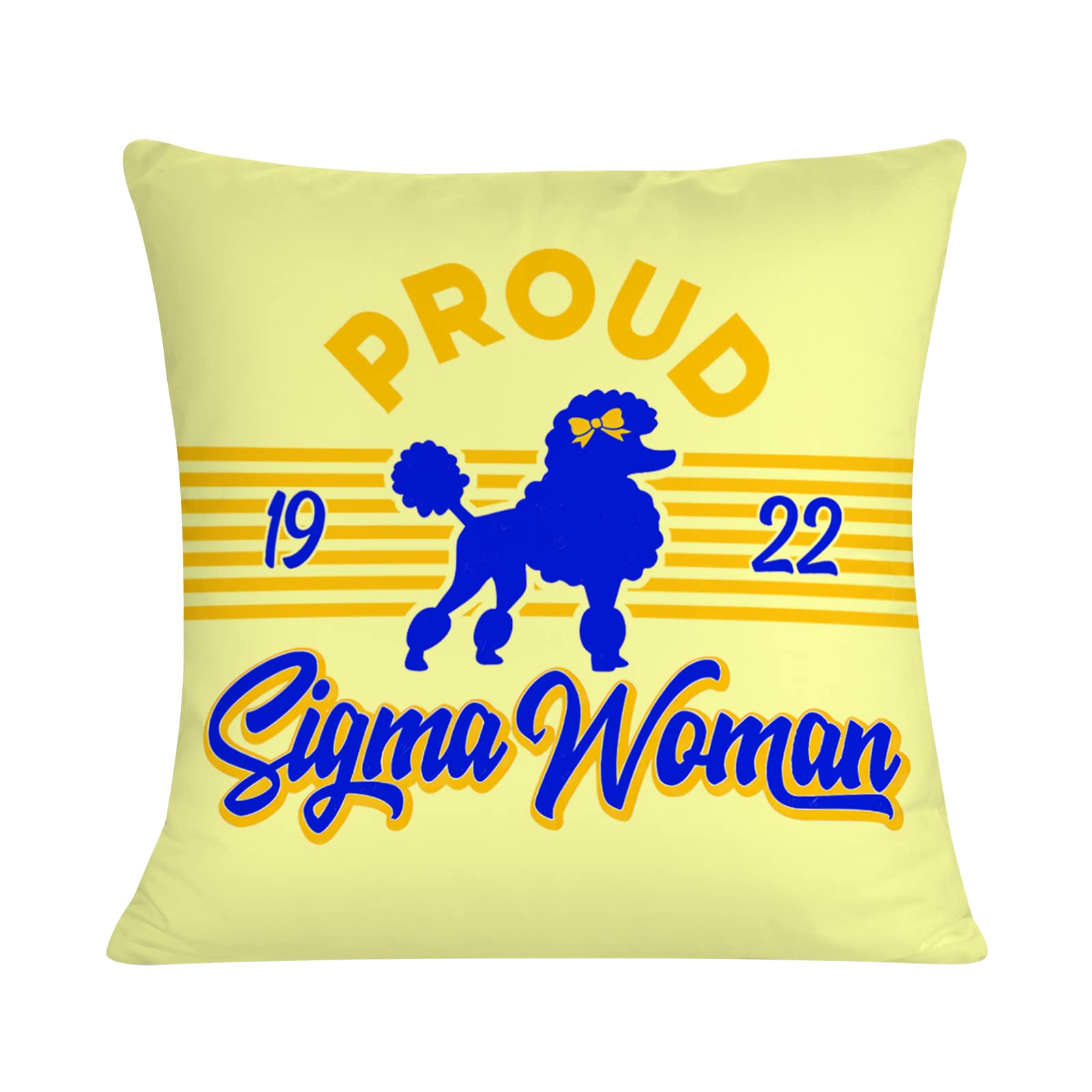 1922 Gift Pretty Poodle Throw Pillow Covers 1922 Sorority Paraphernalia Gift 1922 Sigma Woman Gift Greek Sorority 18x18 inch Decorative Pillowcase for Women Sister Gift (Pillowcase-Sigma Woman)