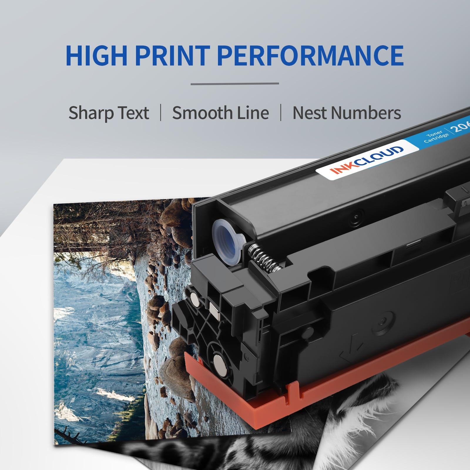 INKCLOUD 206X Toner Cartridges 4 Pack (with Chip) Compatible Replacement for HP 206X A W2110A W2110X Work with HP Color Pro MFP M283fdw M283cdw M283 Pro M255 M255dw Printer Ink High Yield Toner