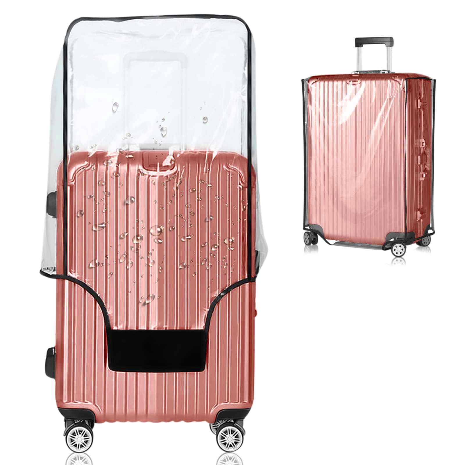 Esholife Luggage Covers for Suitcase Tsa Approved Clear PVC Waterproof Suitcase Covers Luggage Protectors 18-21Inch (18.50''H x 14.37''L x 9.44''W)