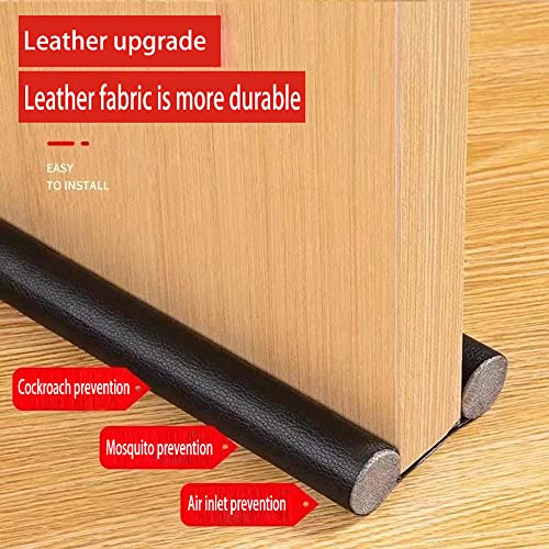 Door Draft Stopper 37 Inch Weather Stripping Blocker, Double Sided Door Draft Guard, Adjustable Door Bottom Stopper Dust-Proof, Draft-Proof, Water-Proof (White)