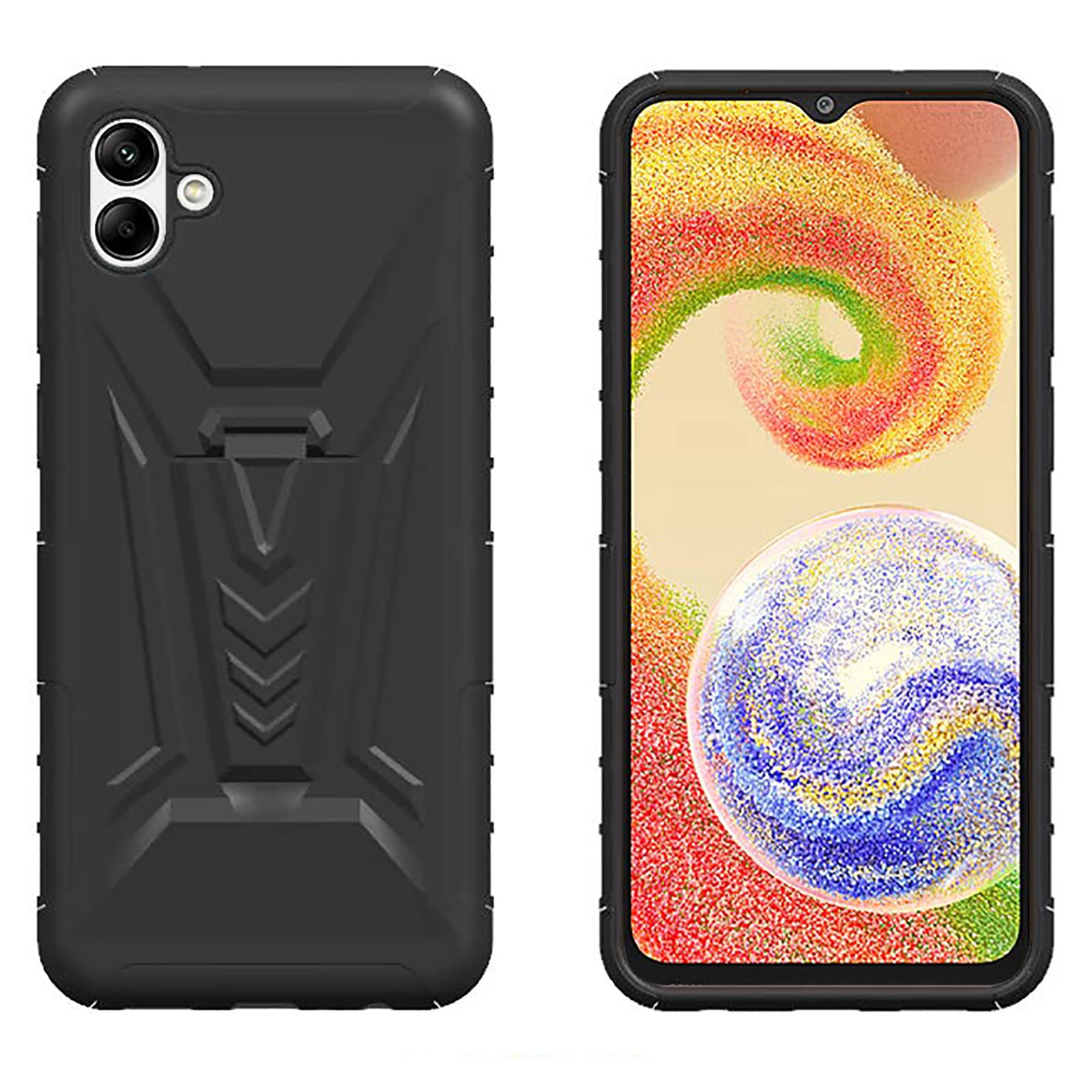 YSNZAQ Swivel Belt Clip Case for Samsung Galaxy A04, Heavy Duty Shockproof Protective Phone Cover with Built-in Kickstand for Samsung Galaxy A04 JG Black Black