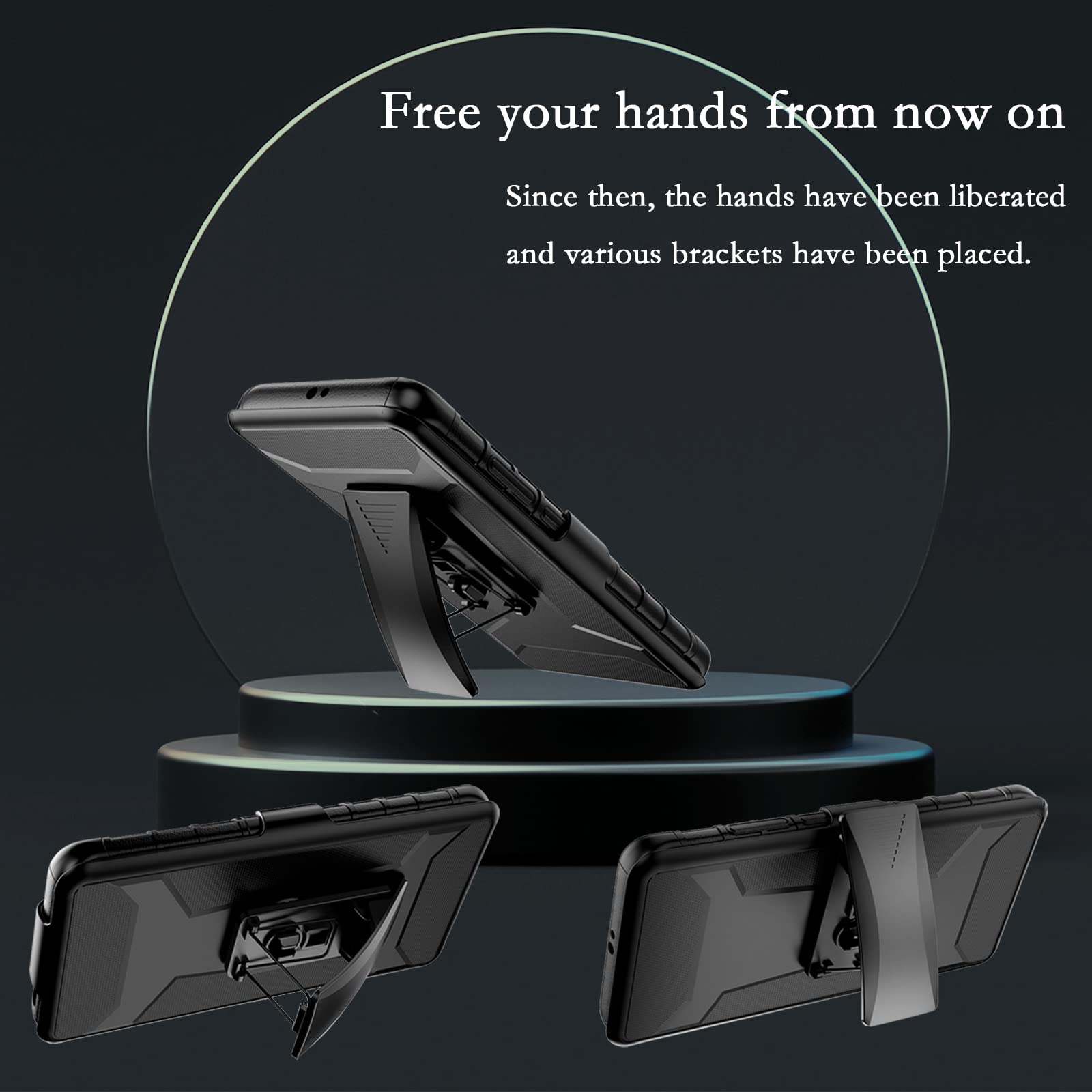 YSNZAQ Swivel Belt Clip Case for Samsung Galaxy A04, Heavy Duty Shockproof Protective Phone Cover with Built-in Kickstand for Samsung Galaxy A04 JG Black Black