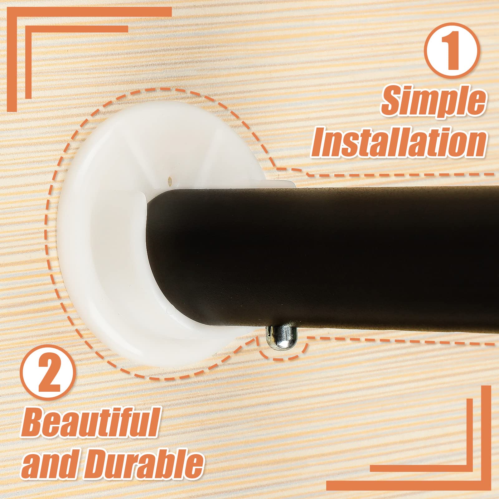 Amyhill Plastic Closet Pole Socket White Closet Rod Holders Rod Bracket Shower Holders Wardrobe Tube Support for Bathroom Curtain Clothing Store, 1-3/8 Inch(32 Pcs)