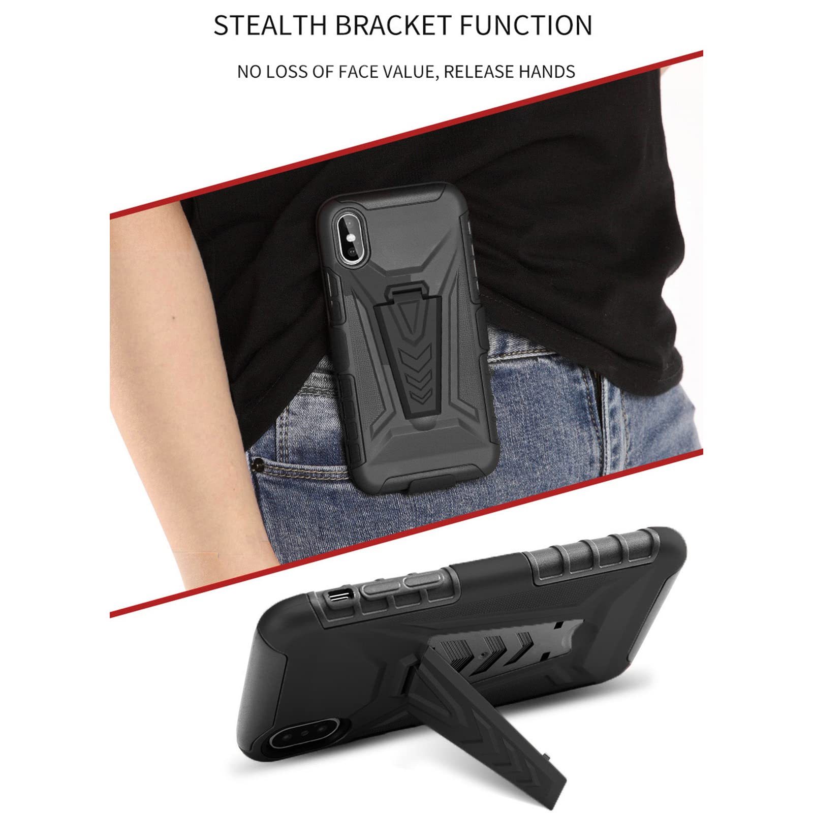 YSNZAQ Swivel Belt Clip Case for Samsung Galaxy A04, Heavy Duty Shockproof Protective Phone Cover with Built-in Kickstand for Samsung Galaxy A04 JG Black Black
