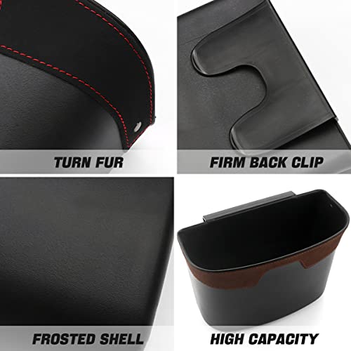 AUCELI Car Trash Can, Dustbin Container for Auto Seatback, Hanging Mini Car Garbage Bin, Portable Rubbish Waste Basket Storage Organizer with Clip, Interior Accessories for Vehicle Home Office