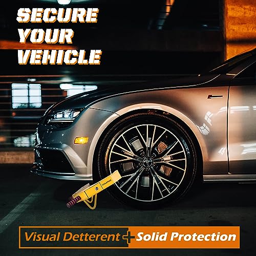Tevlaphee Wheel Lock - Car Boot Anti-Theft Trailers Wheel Clamp Lock Parking Boot for Cars, Trucks, SUVs, Campers