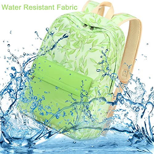 LEDAOU Backpack for Girls School Bag Kids Bookbag Teen Backpack Set Daypack with Lunch Bag and Pencil Case (Green)