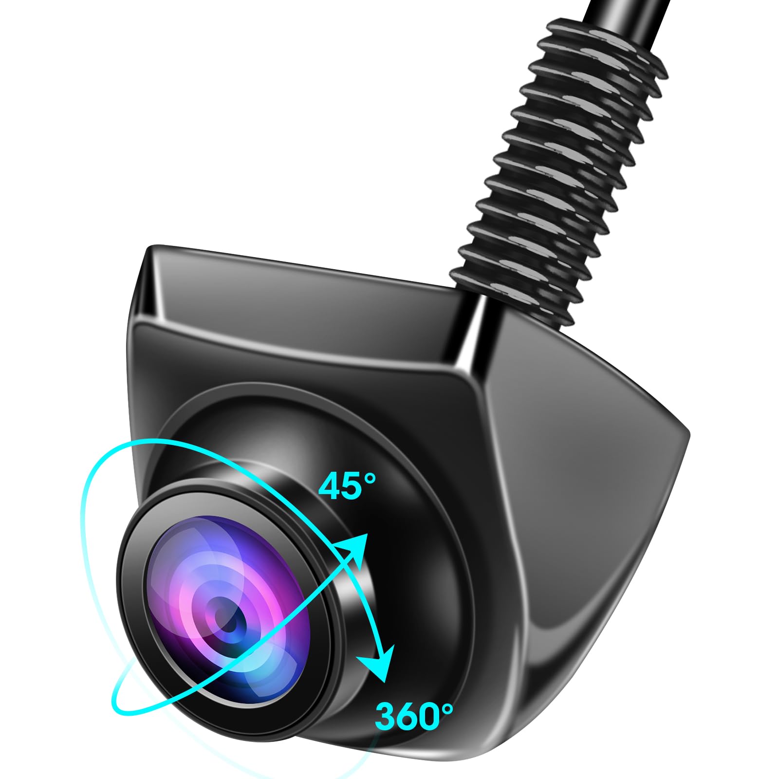 【360°Rotatable】 AHD 1080P Backup Camera for Car Truck Back Up Camera for Cars RV Front Rear View Reverse Camera Super Night Vision IP69K Waterproof Parking Assist Universal 170° Wide Angle12V-24V