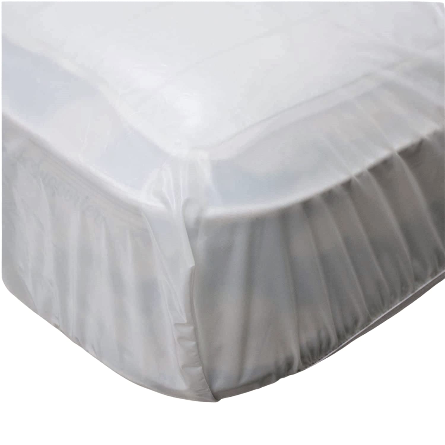 Vinyl Plastic Mattress Protector Fitted Sheet Style Waterproof Mattress Cover Breathable - Bed Wetting and Spill Protection for Mattress Fits a Mattress Up to 11.5" Deep (Twin 76" x 39" x 11.5" Deep)