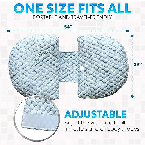 CASPERO Maternity Wedge Pillow for Pregnant Women - Soft Body Pillow for Side Sleepers, Support for Back, Belly, Hips, Neck with Detachable Adjustable Pillow Cover - Travel Friendly & Machine Washable