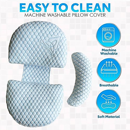 CASPERO Maternity Wedge Pillow for Pregnant Women - Soft Body Pillow for Side Sleepers, Support for Back, Belly, Hips, Neck with Detachable Adjustable Pillow Cover - Travel Friendly & Machine Washable