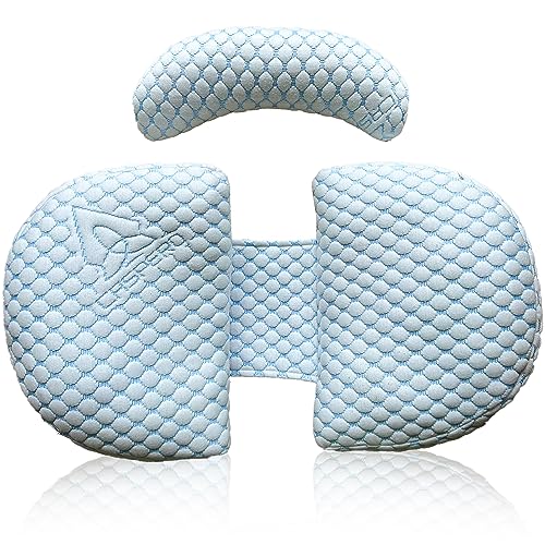 CASPERO Maternity Wedge Pillow for Pregnant Women - Soft Body Pillow for Side Sleepers, Support for Back, Belly, Hips, Neck with Detachable Adjustable Pillow Cover - Travel Friendly & Machine Washable