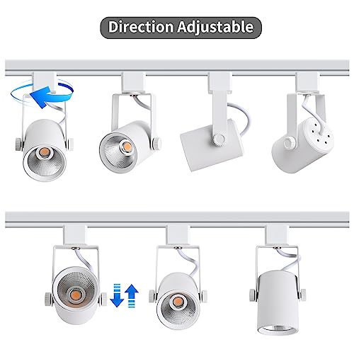 KsDhewi 12 Pack LED Track Lighting Heads Compatible with Single Circuit H Type Rail Ceiling Spotlight for Accent Task Wall Art Exhibition Lighting 7W 3000K Warm White 24D White