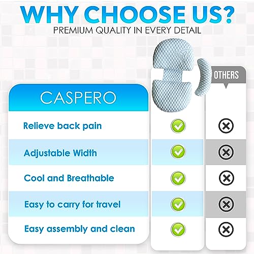 CASPERO Maternity Wedge Pillow for Pregnant Women - Soft Body Pillow for Side Sleepers, Support for Back, Belly, Hips, Neck with Detachable Adjustable Pillow Cover - Travel Friendly & Machine Washable
