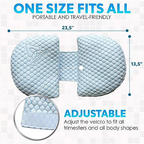 CASPERO Maternity Wedge Pillow for Pregnant Women - Soft Body Pillow for Side Sleepers, Support for Back, Belly, Hips, Neck with Detachable Adjustable Pillow Cover - Travel Friendly & Machine Washable
