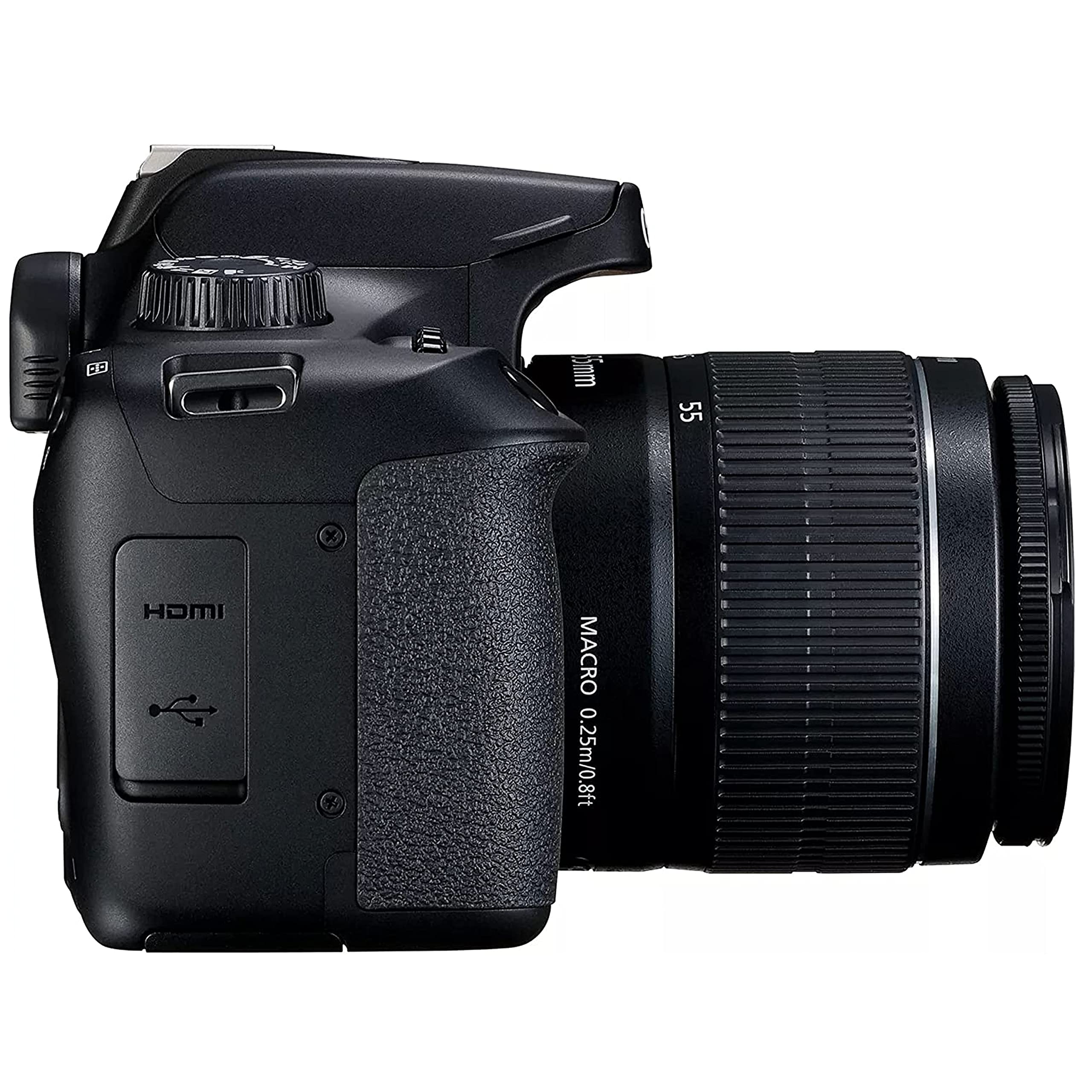 Canon EOS 4000D (Rebel T100) DSLR Camera w EF-S 18-55mm f/3.5-5.6 III + EF-S 55-250mm f/4-5.6 is STM + 500mm f/8 Focus Lenses + 2X 64GB Memory + Case + Filters + Tripod + More (35pc Bundle) (Renewed)