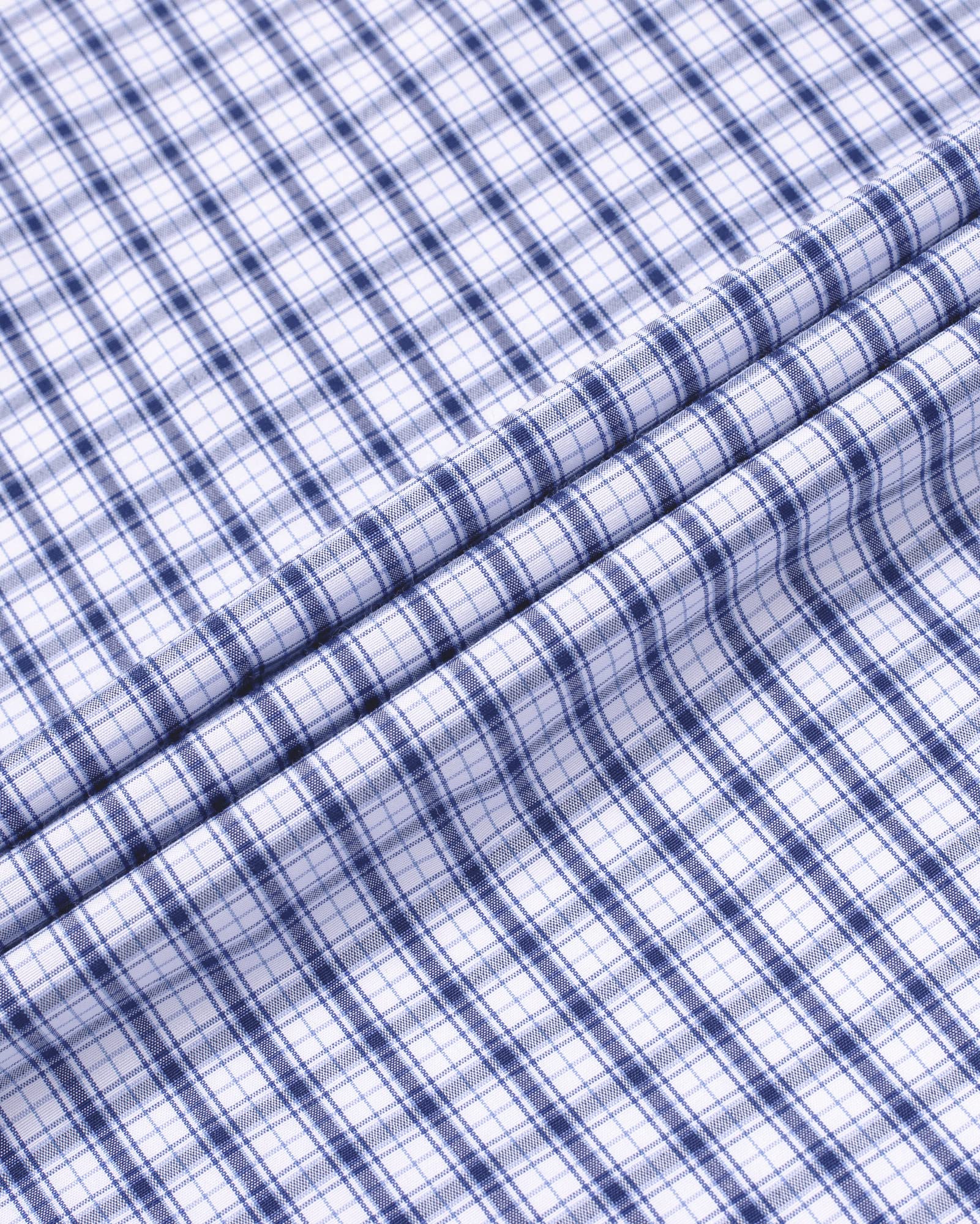 Alimens & Gentle Men's Plaid Button Down Shirts Cotton Long Sleeve Dress Shirts Regular Fit Gingham Shirts