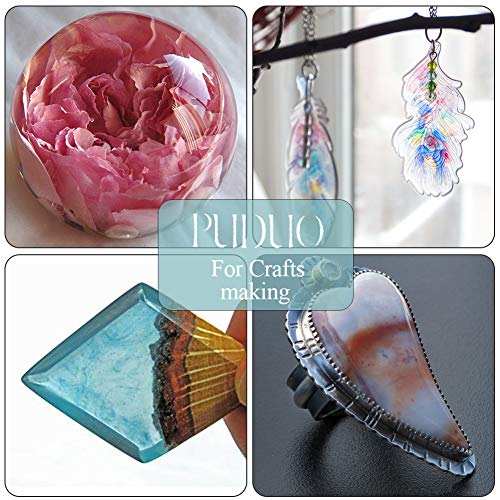 UV Resin Kit Clear Crystal for Jewelry Making 200g, Hard Type UV Epoxy Resin Glues Craft Kit for Molds with Starter Tool Kit by Puduo