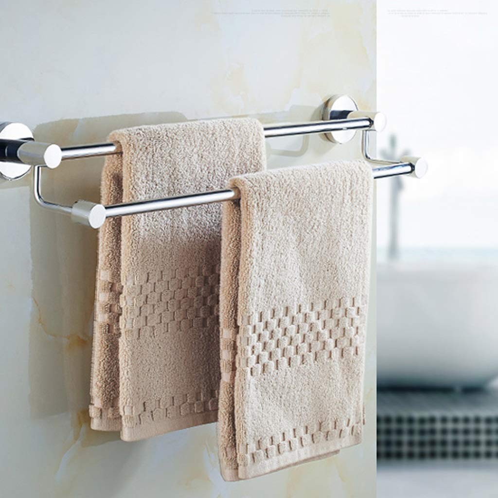 INDYAH Towel Racks，Double Tea Towel Holder for Hanging Over The Kitchen Cupboard Door - Towel Rack - Also Suitable As a Bath Towel Holder - Stainless Steel Wall Mounted