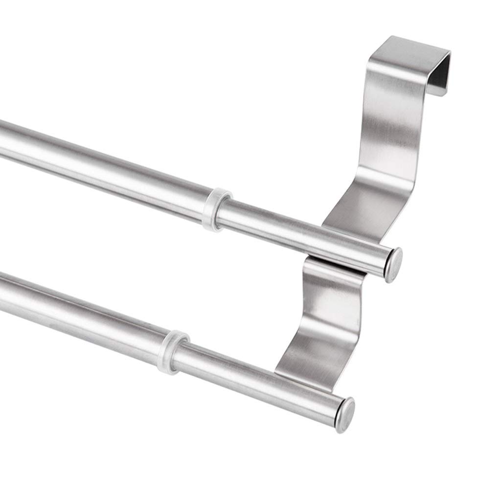 INDYAH Towel Racks,Double Tea Towel Holder for Hanging Over The Kitchen Cupboard Door - Towel Rack - No Drilling Necessary - Also Suitable As a Bath Towel Holder