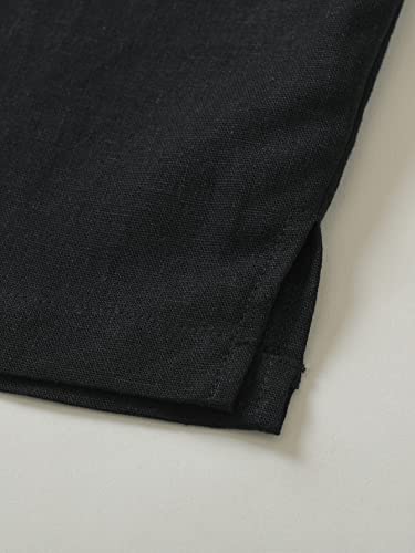 Weintee Women's 7" Inseam Plus Size Linen Shorts with Pockets 2X Black
