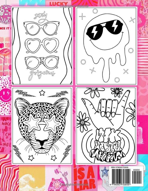 101 Preppy Aesthetic Coloring Book: Y2K Coloring Pages With Preppy and Aesthetic Illustrations for Teens, Kids and Adults To Color and Have Fun