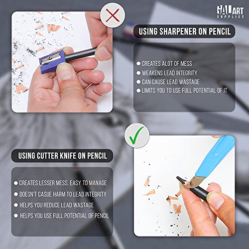 Galart Supplies Charcoal Drawing Set – 12 Pieces Pre-Sharped Soft, Medium, Hard and White Charcoal Pencils for Drawing with Organizer Tray, Shading and Sketching for Artists and Beginners