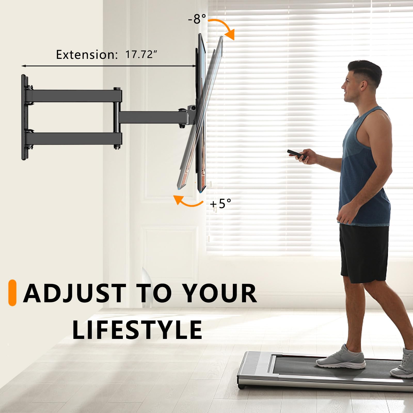 Nuyoah Full Motion TV Wall Mount for Most 26-55 Inches LED OLED 4K TVs, TV Brackets for Wall Mount Swivel Tilts Extension with Perfect Center Design, Articulating Mount Max VESA 400x400mm Up to 77lbs