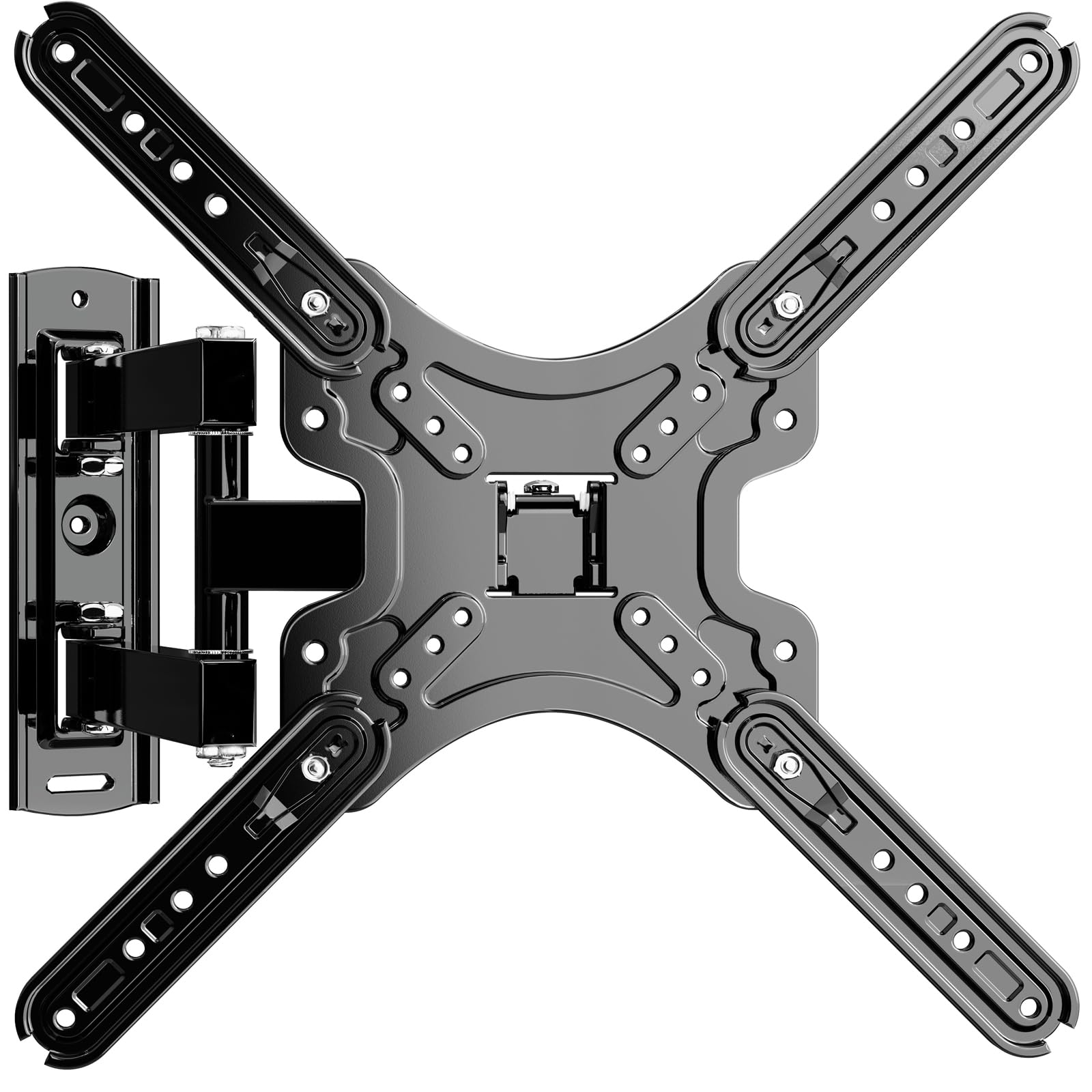 Nuyoah Full Motion TV Wall Mount for Most 26-55 Inches LED OLED 4K TVs, TV Brackets for Wall Mount Swivel Tilts Extension with Perfect Center Design, Articulating Mount Max VESA 400x400mm Up to 77lbs