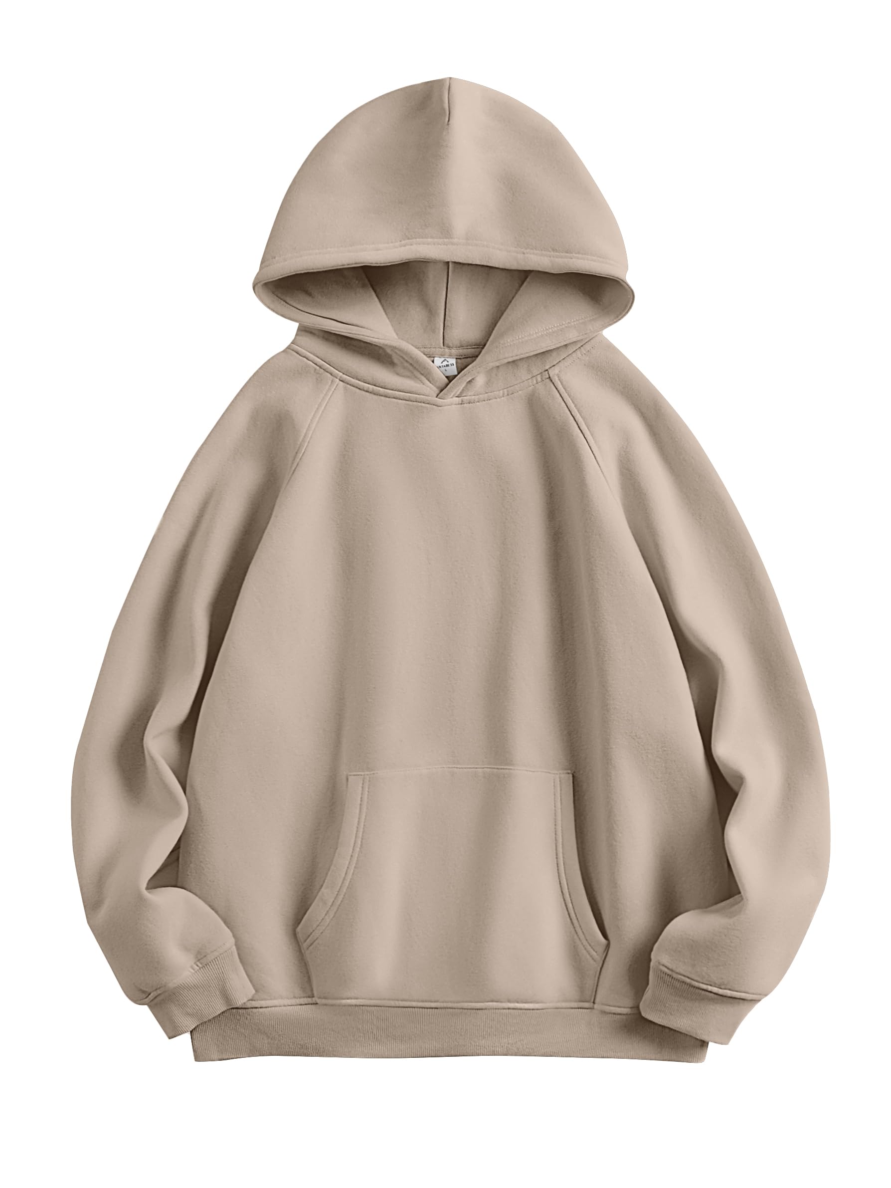 ANRABESS Women Hoodies Oversized Fleece Long Sleeve Comfy Casual Basic Pullover Sweatshirts 2025 Fall Outfits Sweater Deep Khaki Medium