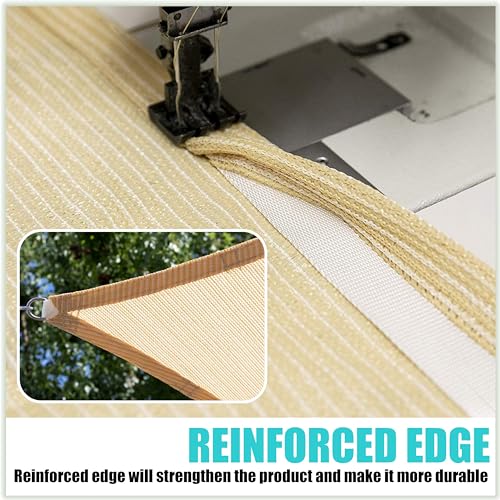 Amgo 12'x12' Beige Sun Shade Sail Canopy