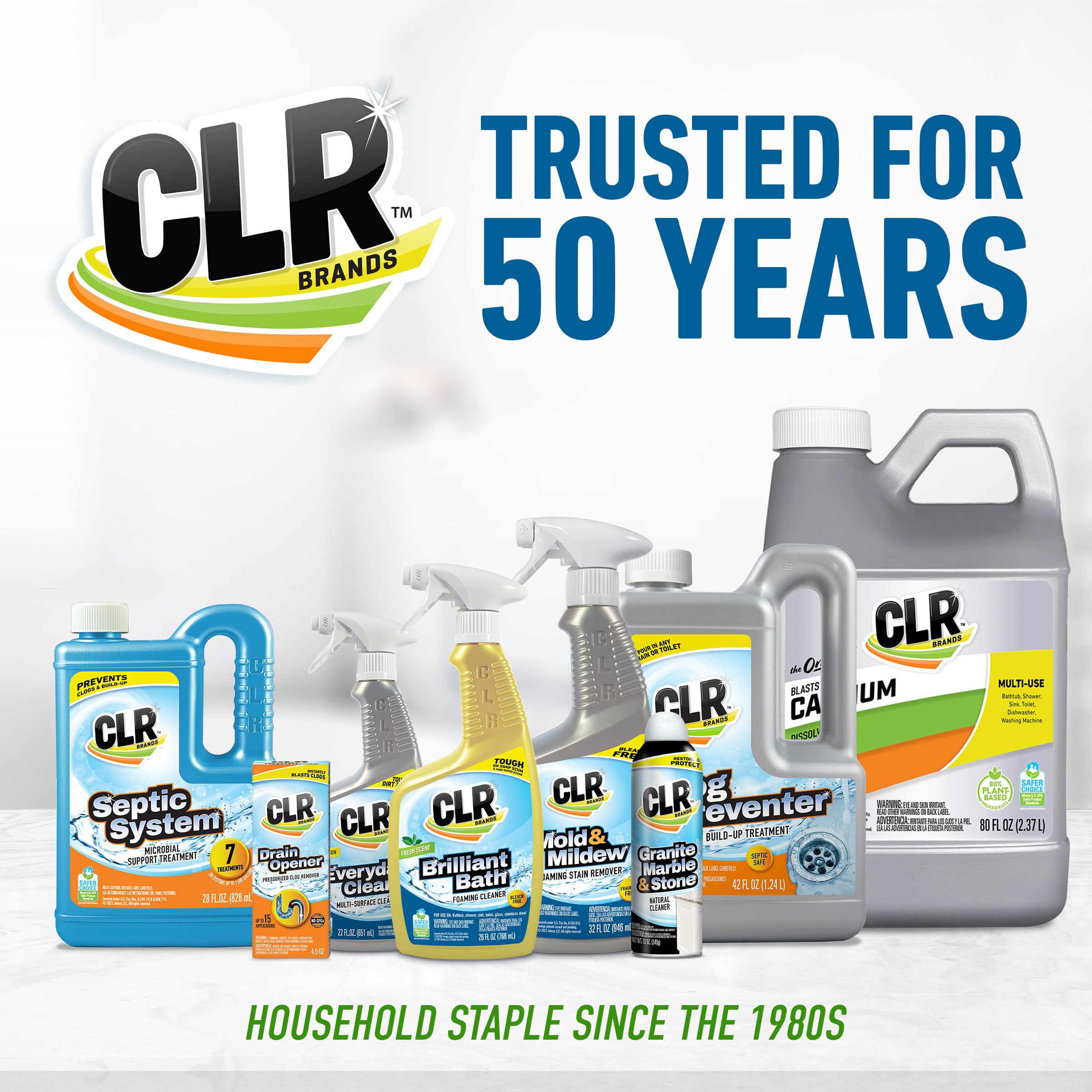 CLR Calcium, Lime & Rust Remover, Blasts Calcium, Dissolves Lime Deposits, Zaps Stubborn Rust Stains and Hard Water Deposits, 26 Ounce Spray Bottle (Pack of 2)