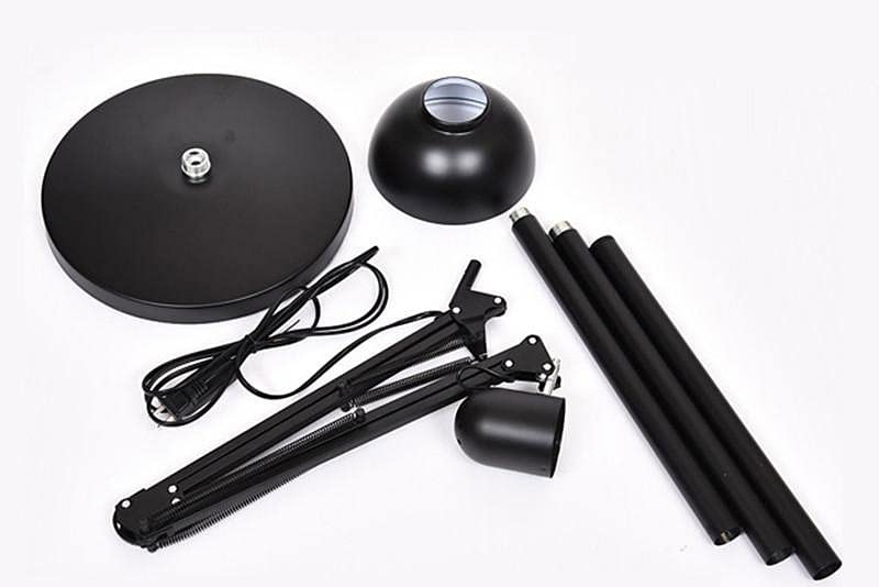 Metal Floor Lamp, Adjustable Architect Swing Arm Standing Lamp with Heavy Duty Base, Eye-Caring Reading/Drawing Lamp with On/Off Switch for Living Room, Bedroom, Study Room, Office